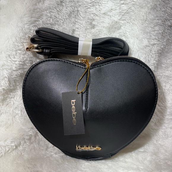 bebe | Bags | Nwt Bebe Black Heartshaped Womens Bag | Poshmark